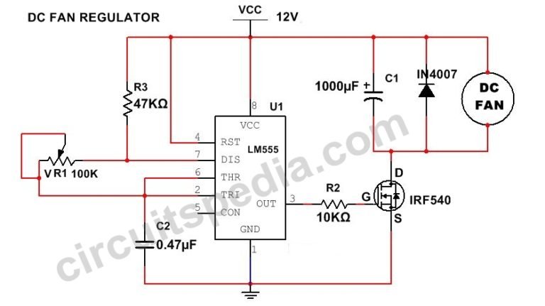 12v DC FAN Motor Speed Controller | PWM DC Dimmer Circuit