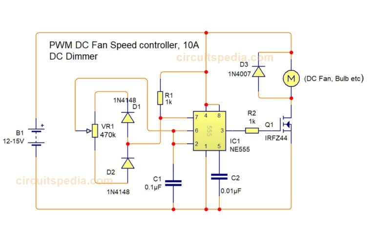 12v DC FAN Motor Speed Controller | PWM DC Dimmer Circuit