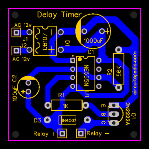 ON Delay Timer Circuit | Switch On Delay Timer Using 555