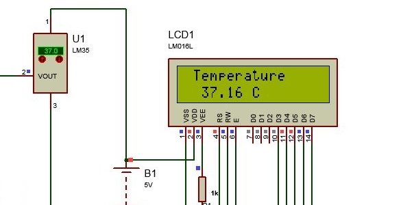 Temperature Sensor Lm35 Circuit Diagram