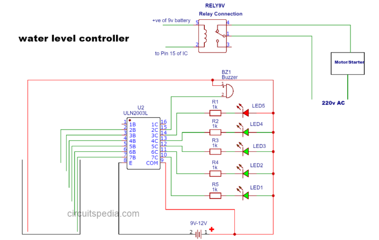 Water Level Controller Circuit Diagram