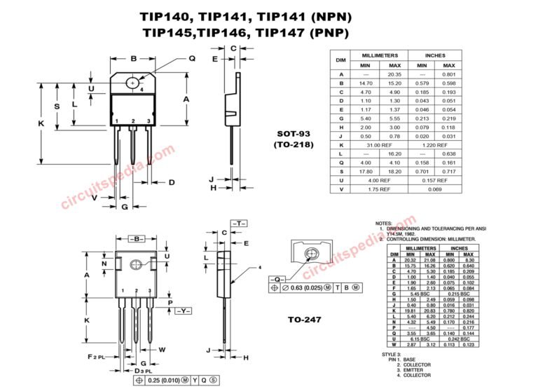 TIP140 TIP141 TIP142 TIP145 TIP147 Equivalent | Datasheet