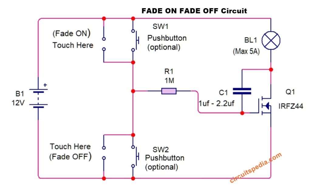 Fade On Fade Off Circuit | MOSFET Dimming Circuit | Slow ON